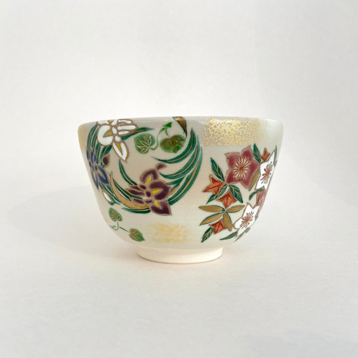Japanese Iris & Balloon Flower Motif Matcha Bowl | Tea Repertoire